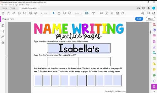 Editable Name Writing Practice *cover & pages* by Perfectly Purple ...
