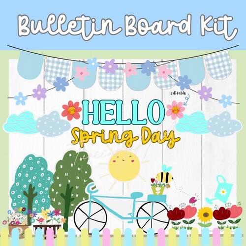 Hello Spring Day Bulletin Board Kit Classroom Decor l I Love Spring Day