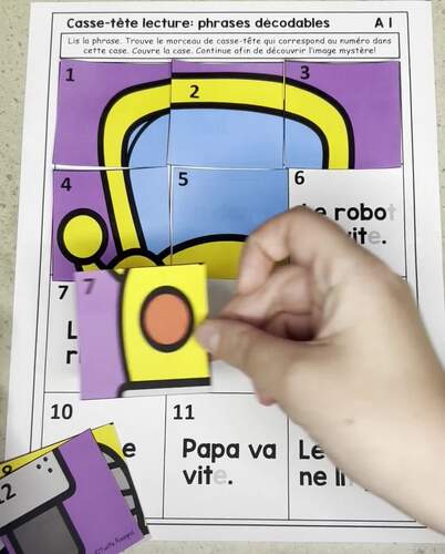 French Math Fall Number Sense Puzzle Activities | TPT