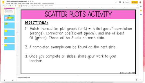 Scatter Plots Digital Drag & Drop Activity by Lindsay Bowden ...