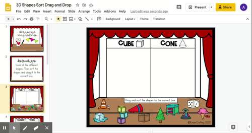 3D Shape Sort Drag and Drop Game by KinderCrafting | TPT