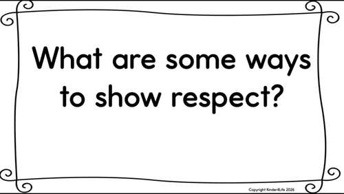 Respect Character Trait Worksheets for SEL Activities Kindergarten/PreK