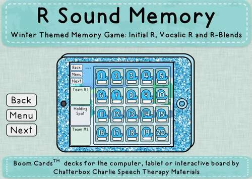 R Sound Vocalic R, R Blends, Three Phoneme Memory Game Winter Edition ...