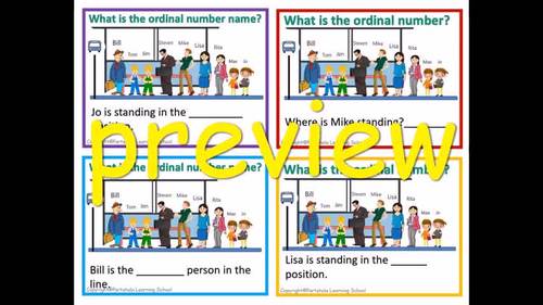 Ordinal numbers - 1 to 10 - Task cards by Partshala Learning School