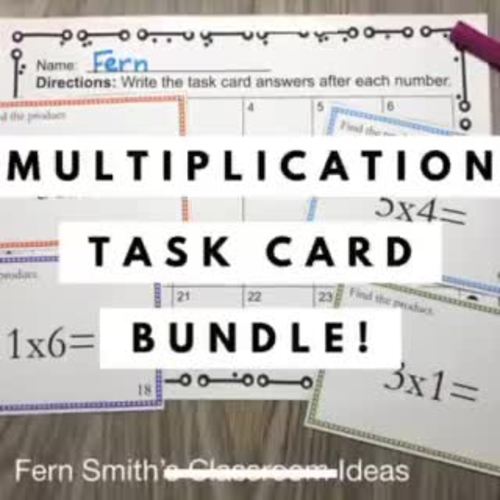 Multiplication Task Cards Bundle by Fern Smith's Classroom Ideas