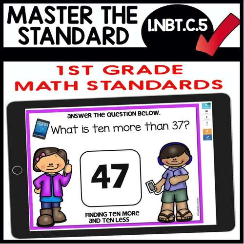 Ten More Ten Less using Boom Cards 1.NBT.C.5 | Digital Task Cards