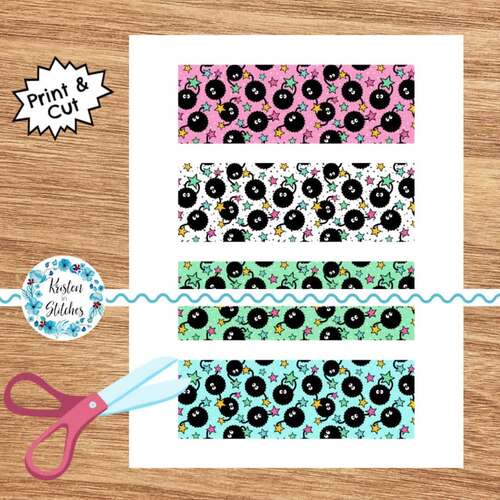 Printable 2x6 Bookmarks Set PDF PNG Book Reading Gift Prize Kawaii Soot ...