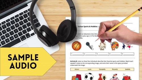 Italian Sports & Hobbies Listening Comprehension Practice Activities