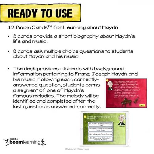 Mystery Melody Franz Joseph Haydn Distance Learning Boom Cards | TPT