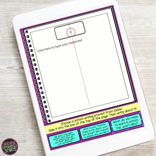 Back to School Digital Writing Prompts for Google Slides by Second ...