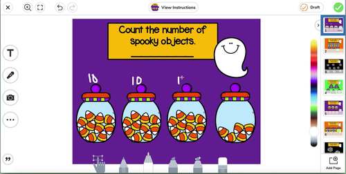 Halloween Counting Tens and Ones Place Value Seesaw and Task Cards