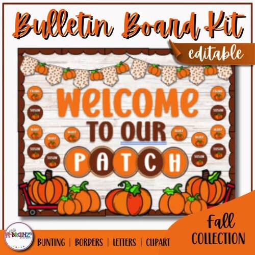 Fall Pumpkin Patch Bulletin Board Kit | Thanksgiving & Autumn Classroom ...