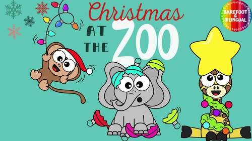 Christmas at the Zoo Clipart - Zoo Animal Clipart - Christmas Clipart