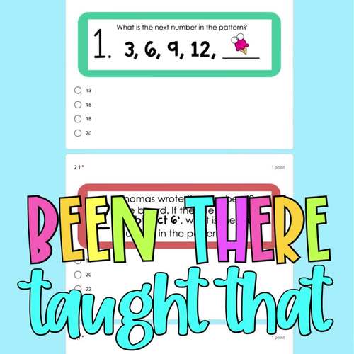 4th Grade Patterns and Number Relationships SELF GRADING Quizzes