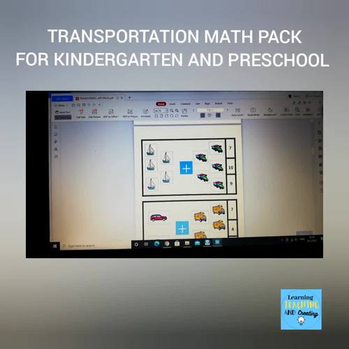 TRANSPORTATION MATH PACK FOR KINDERGARTEN AND PRESCHOOL | TPT