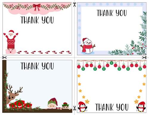 Christmas Thank You Card Template by twigs126 | TPT