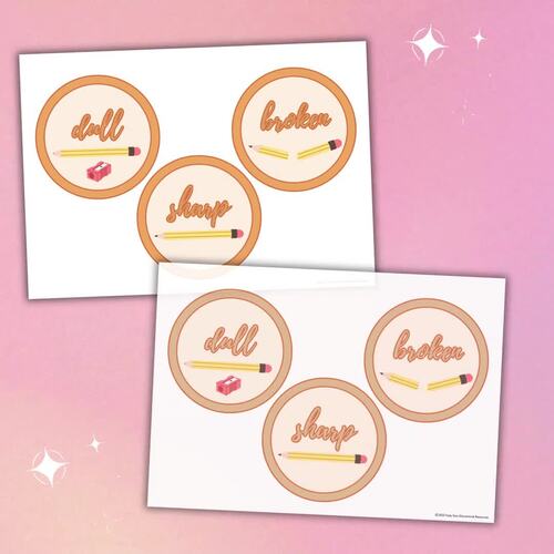 Sharp and Dull Pencil Labels | Sharp Dull Pencil Sign | Eraser Labels ...