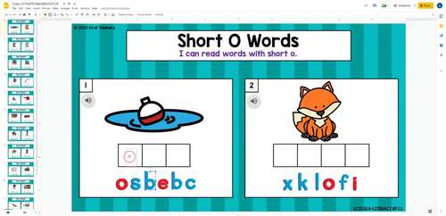 Short O CVC Phoneme Grapheme Mapping Google Slides Seesaw Printable