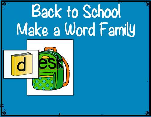 Back to School Make A Short Vowel Word Family Center | TPT
