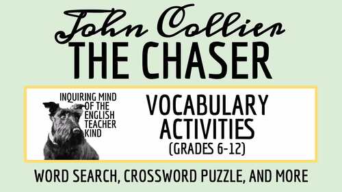 "The Chaser" by John Collier Vocabulary Activities | Word Search ...