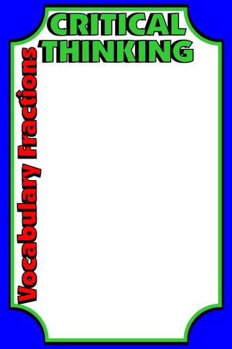 VOCABULARY FRACTIONS HOLIDAY BUNDLE Critical Thinking Task Cards GATE