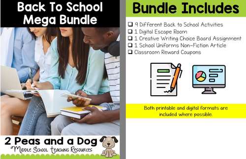 Back to School Mega Bundle by 2peasandadog | TPT