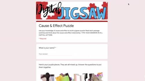 Cause & Effect Activity | Digital Jigsaw Puzzle for Google Forms™
