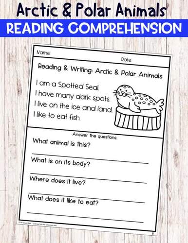 Arctic & Polar Animals Reading Comprehension Passages &Writing ...