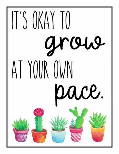 Growth Mindset Posters - Cactus and Succulent Theme Decor | TPT