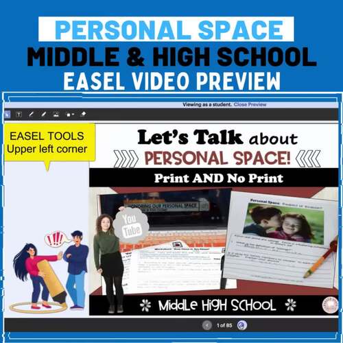 Personal Space Boundaries Activity Social Skills Middle High School Autism