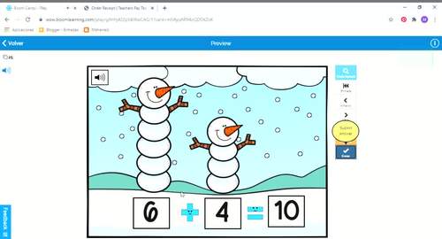 BOOM CARDS WINTER: Games for ADDITION NUMBERS 1-10 Distance Leaning