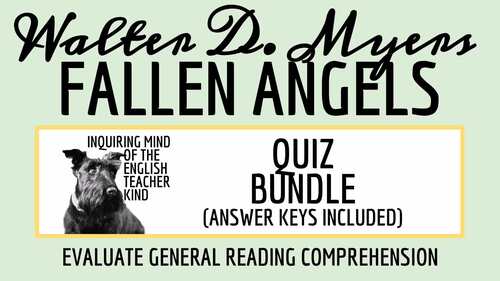 Fallen Angels by Walter Dean Myers Quiz and Answer Key Bundle (Self ...