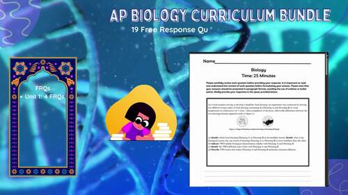 AP Biology High School Review BUNDLE Unit 1-Unit 8 Prep FRQ Worksheets