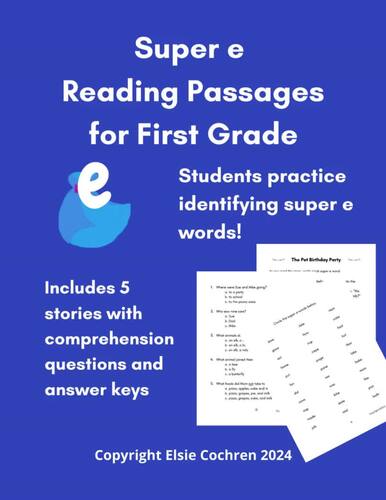 Super e Reading Passages Workbook for First Grade | TPT
