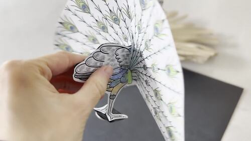 Peacock Craft | Zoo Animal Activities | Peacock Coloring Page by Draw Calm