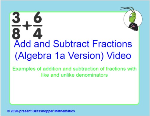 Adding and Subtracting Fractions Video Distance Learning | TpT