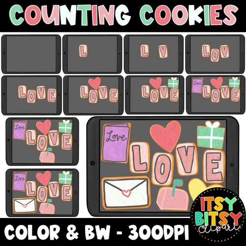 Counting Valentine Cookies Holiday Clipart For Number sense Activities