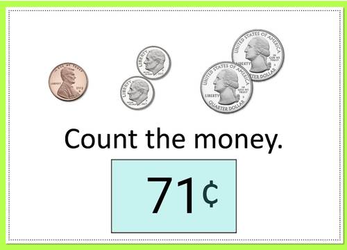 Counting Coins up to a Dollar Money Boom Cards & Printable Task Cards