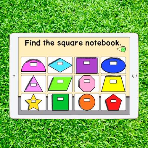 Find the Back to school Shapes | BOOM CARDS with audio | SQUARE | TPT