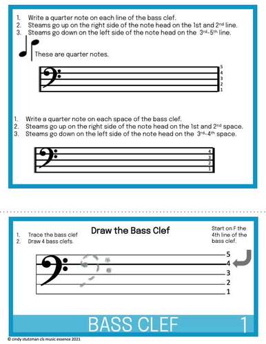 Music Center Theory Worksheets Bass Clef notes Flipbook by CLS Music ...