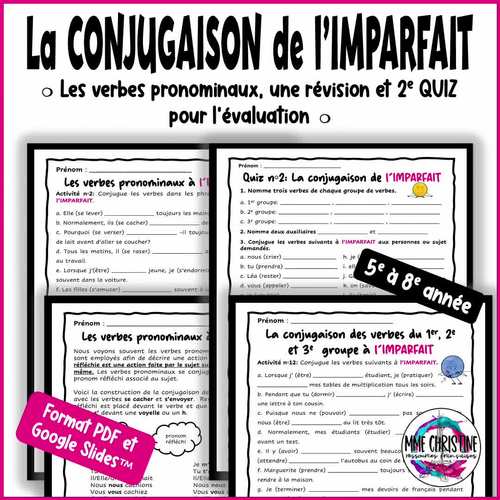 Les verbes à l'imparfait I Imparfait I Imperfect Tense French Verbs ...