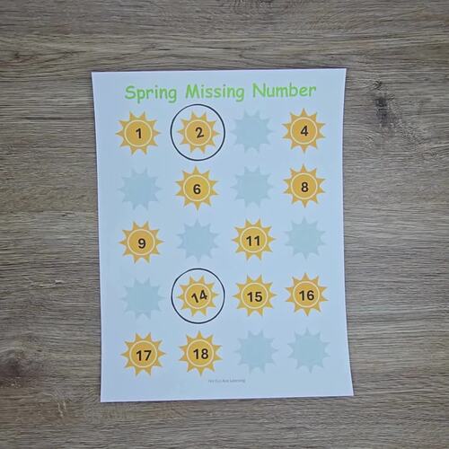 Spring Missing Number by HH Fun and Learning | TPT