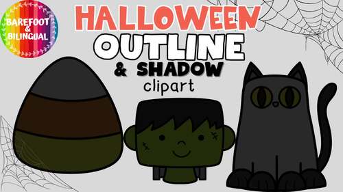 Halloween Outline & Shadow Clipart | Halloween Clipart for Crafts and ...