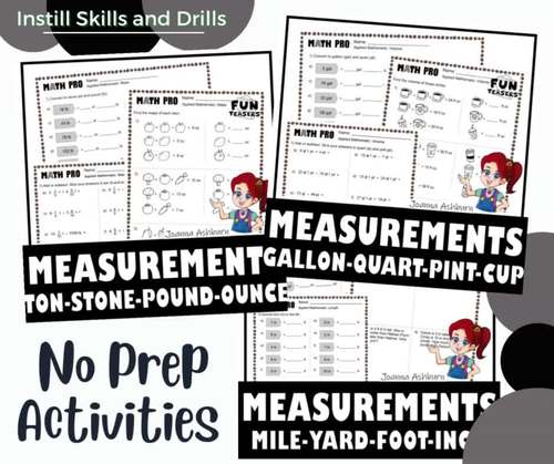 Customary System Conversions and Measurement Word Problems Worksheets ...