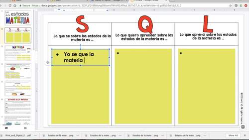 States of Matter in Spanish Estados de la materia Google Classroom Lecturas
