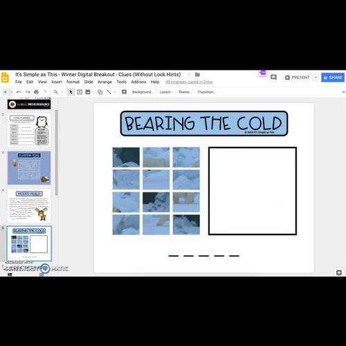 Winter Activities - Winter Escape Room - Winter Breakout - Digital