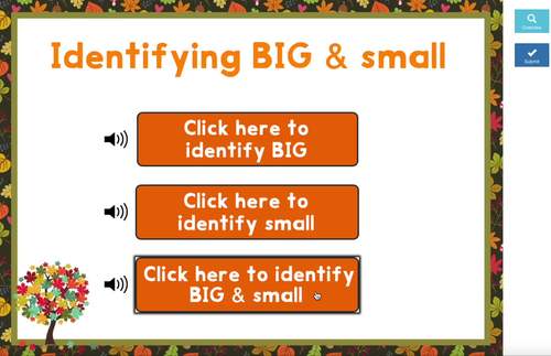 Identifying Big & Small with Boom Cards™ | Fall Theme | Digital | TPT