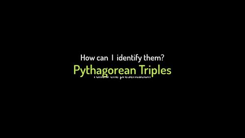 Pythagorean Triples. Class Presentation by Math Topics by Dr Marrero