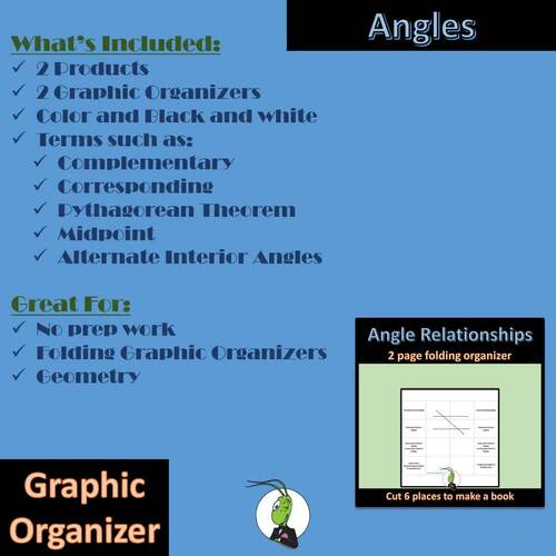 Angle Relationships Geometry Vocabulary Graphic Organizers | TPT