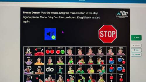 AAC Talking Core Board - STOP Interactive Activity (Boom Card) | TPT